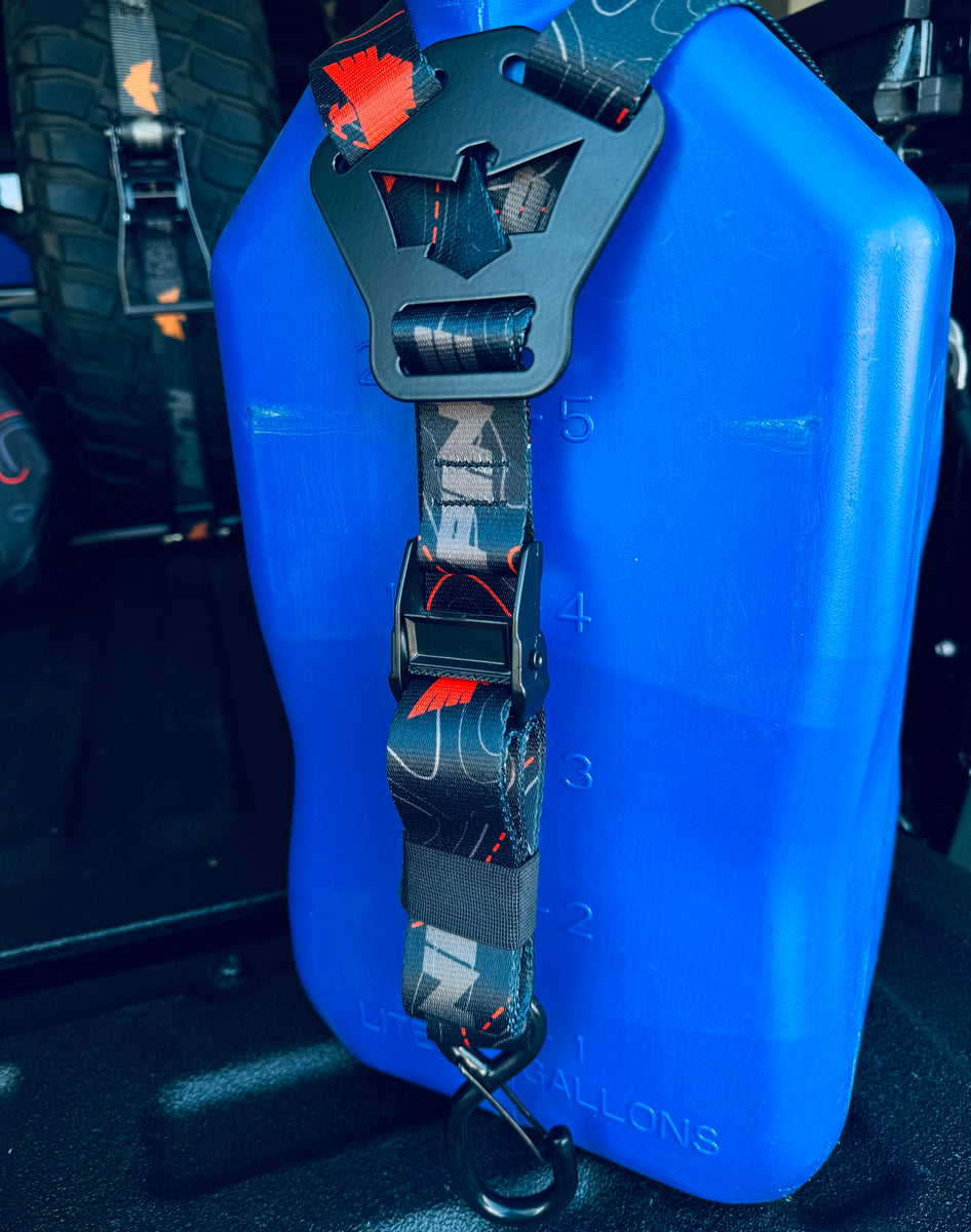 Dual Y Fuel Jug Strap- Orange Topo – Alpine Offroad
